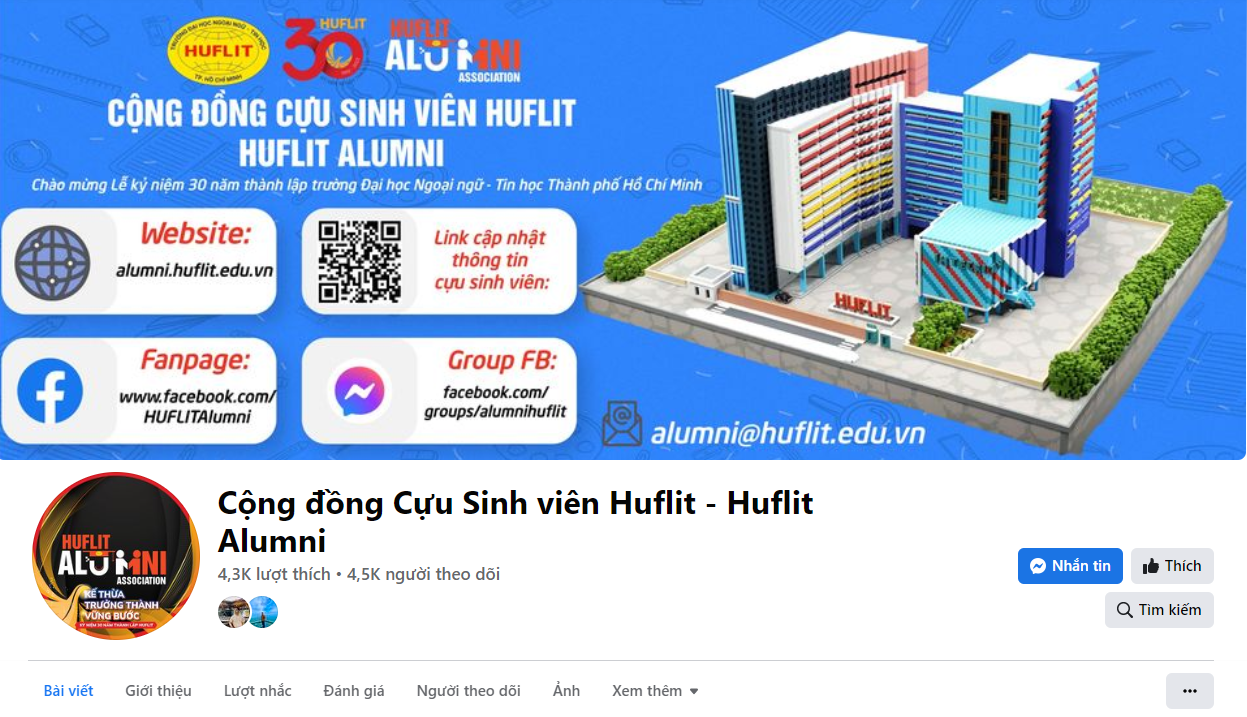 GIỚI THIỆU FANPAGE VÀ GROUP CỘNG ĐỒNG CỰU SINH VIÊN HUFLIT. – HUFLIT Alumni